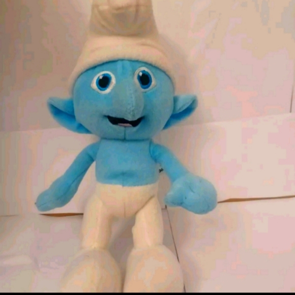 Toys | The Smurfs Happy Clumsy Smurf Plush Stuffed Animal Toy Blue Doll ...